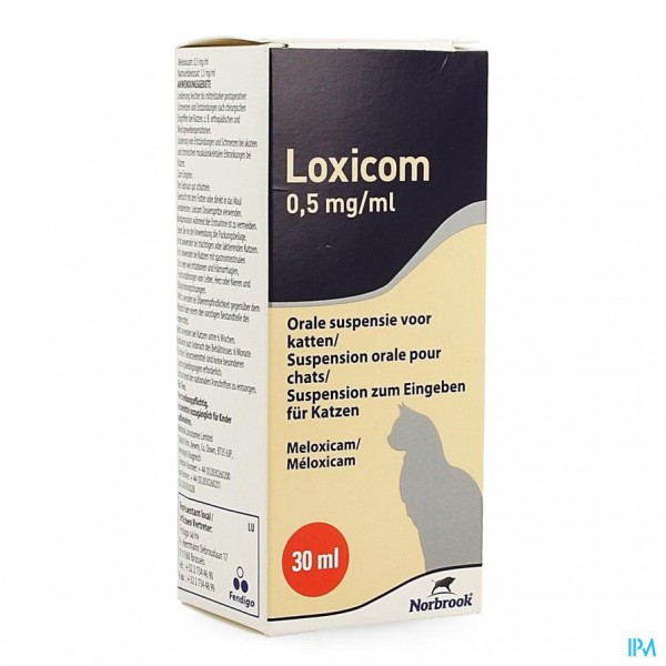 Loxicom 0,5mg/ml orale susp. Voor katten / 30ml - AA-Vet Diergeneesmiddelen