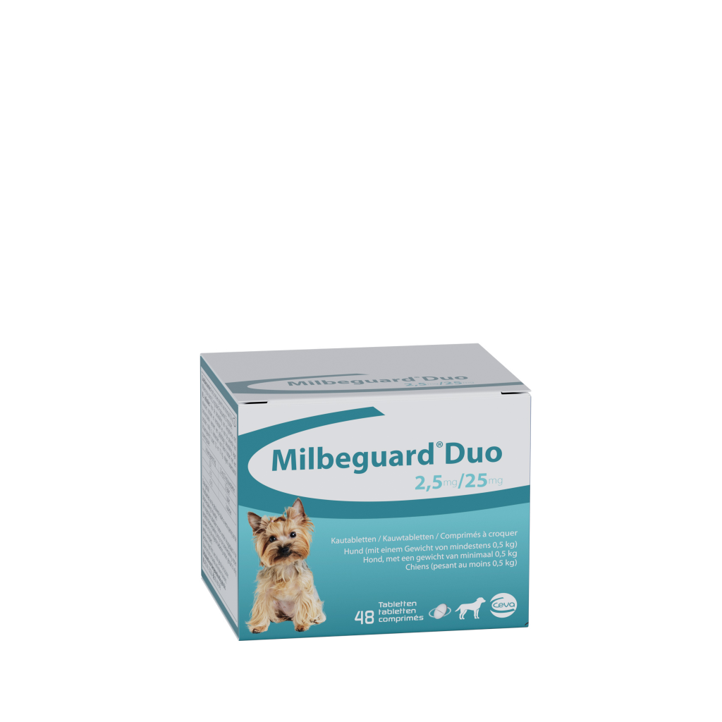 Milbeguard Duo 2,5/25mg honden >0,5kg 48 tabletten - AA-Vet ...