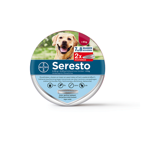 Seresto band hond groot 70cm (> 8kg) / 2-pack - AA-Vet Diergeneesmiddelen
