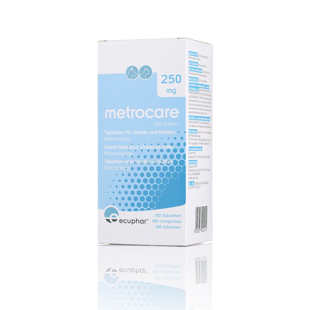 Metrocare 250 mg / Voor hond en kat / 100 tbl. - AA-Vet Diergeneesmiddelen